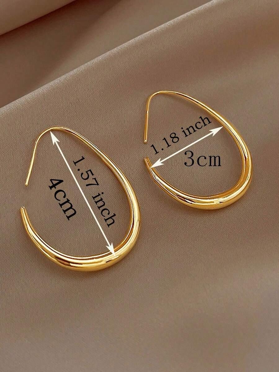 Gold U Shaped Hoop Earrings Minimalist Everyday Luxury | LA FEMME WANDERER