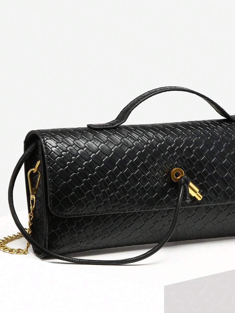 Woven Texture Kisslock Clutch Evening Bag | LA FEMME WANDERER