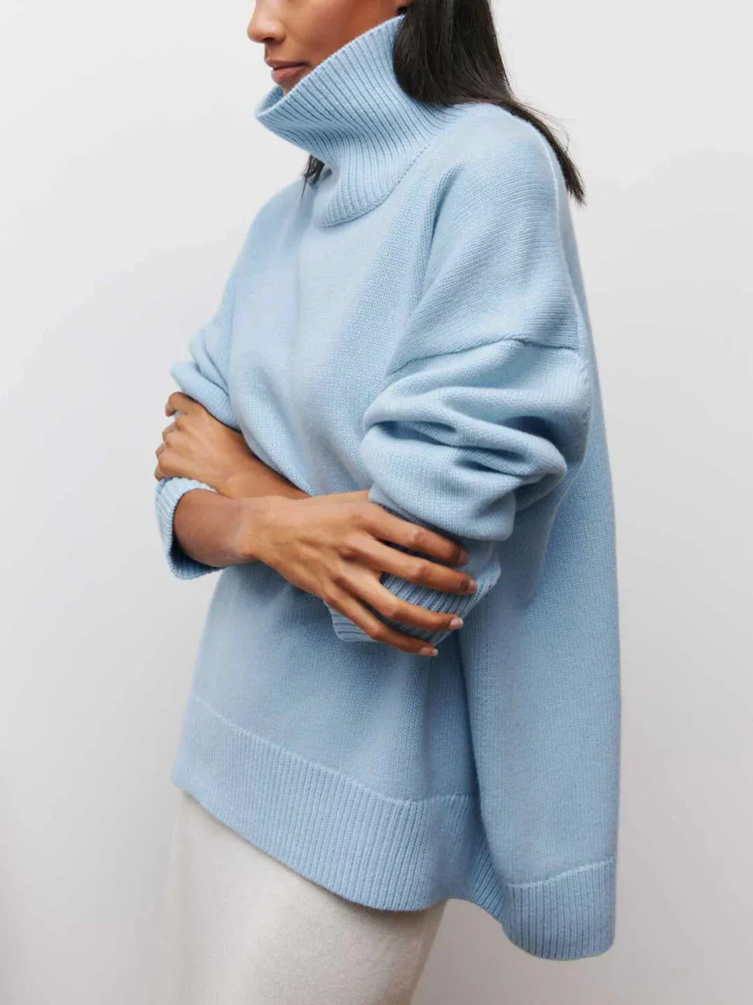 Always Chic Turtleneck Oversized Sweater | LA FEMME WANDERER