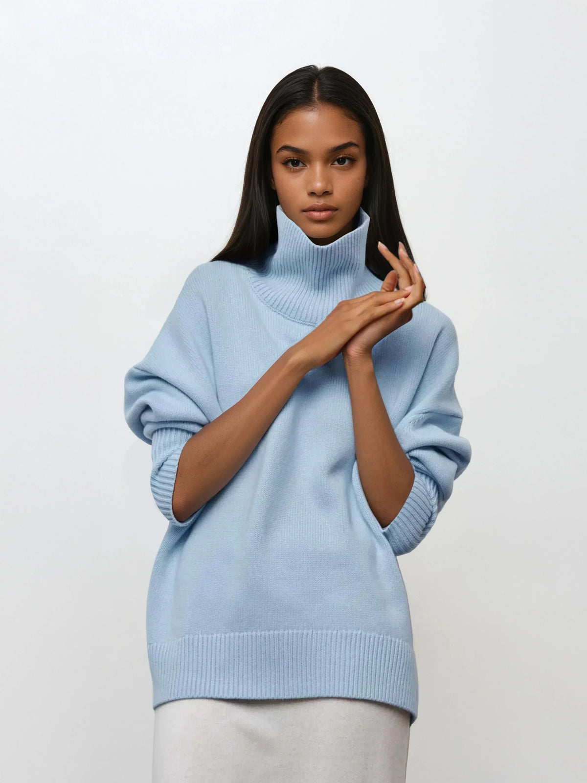 Always Chic Turtleneck Oversized Sweater | LA FEMME WANDERER