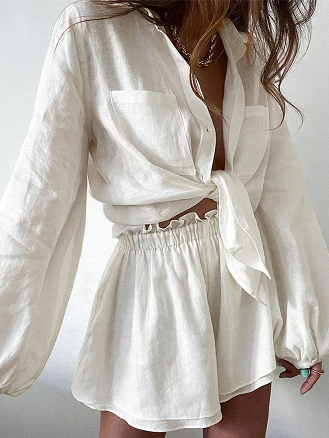 Aegean Two Piece Double Lined Shorts Set | LA FEMME WANDERER
